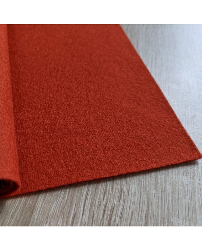 Pure wool terracotta felt coupon 20 X 30 cm