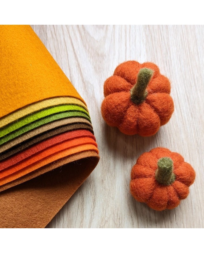 10 coupons de feutrine de laine mélange d'automne 20 x 30 cm