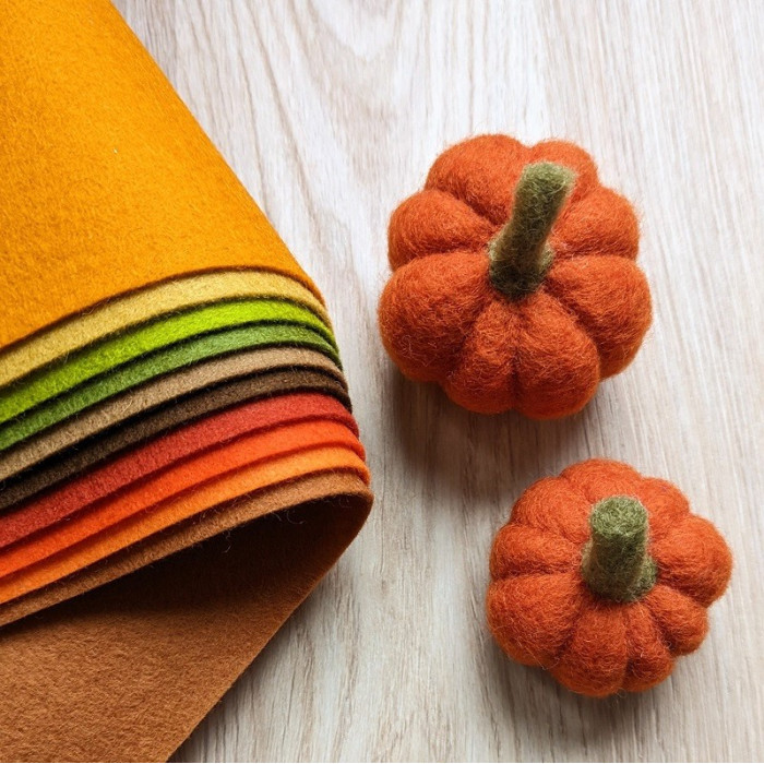 10 fall blend wool felt swatches 20 x 30 cm